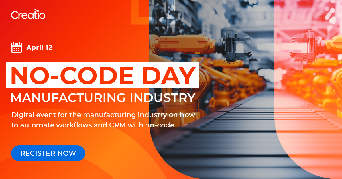 Creatio Hosts No-Code Day for Manufacturing Industry featuring Industry 4.0 originator Henrik ...